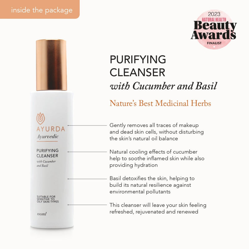 Purifying Cleanser with Cucumber and Basil | Ayurvedic Skincare | 100% ...